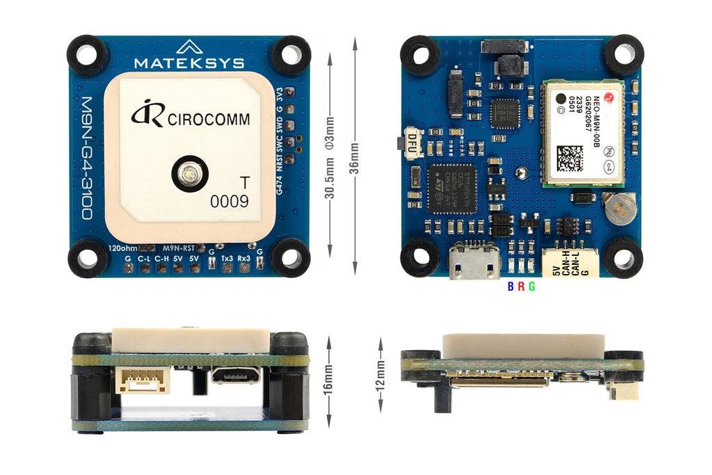 Matek GNSS M9N-G4-3100 AP_Periph DroneCAN
