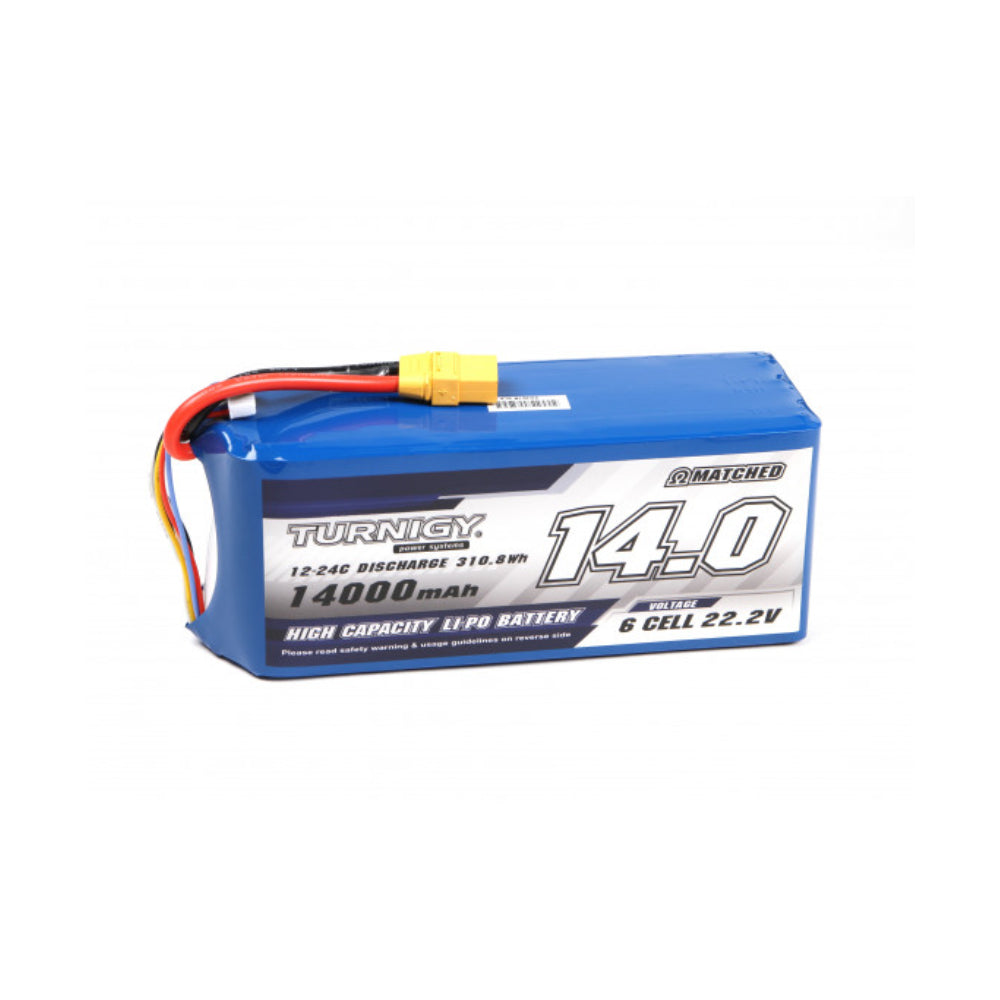 TURNIGY High Capacity 14000mAh 6S 12C 22.2V LiPo Battery Pack XT90 [DG