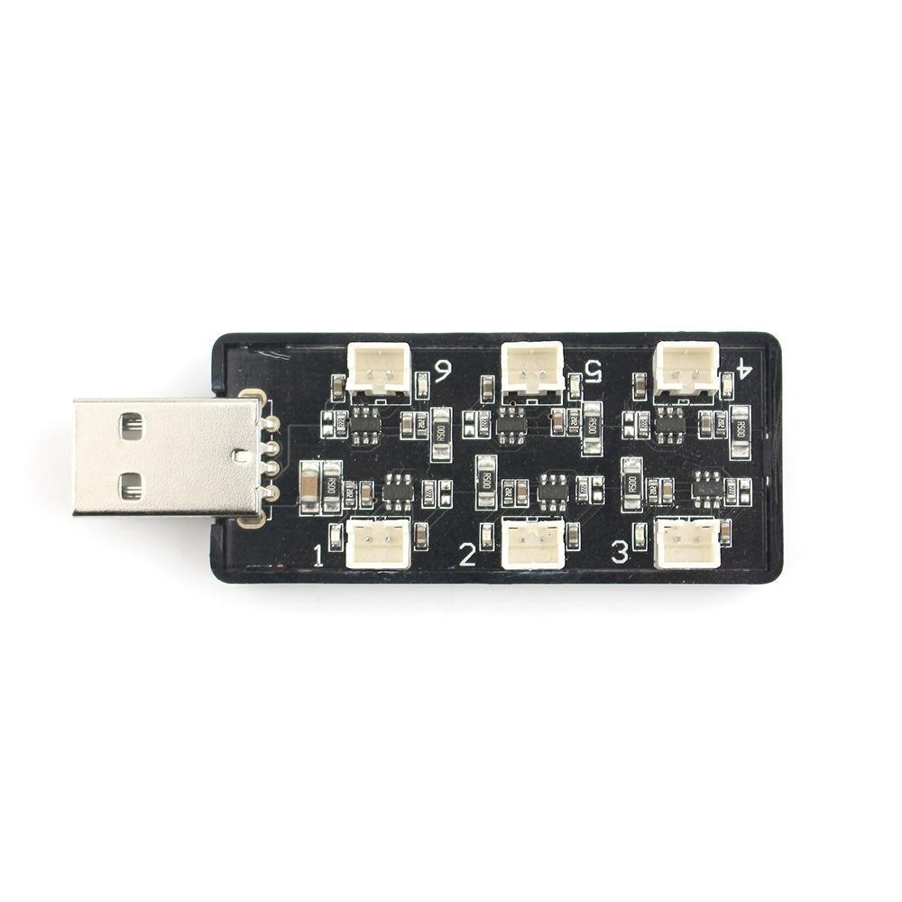 EMAX 1S LiPO PH2.0 USB Battery Charger 6 Port TinyHawk FPV Drone