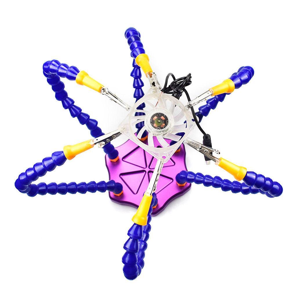 Six Arm Third Hand Helper with Fan for Soldering Station