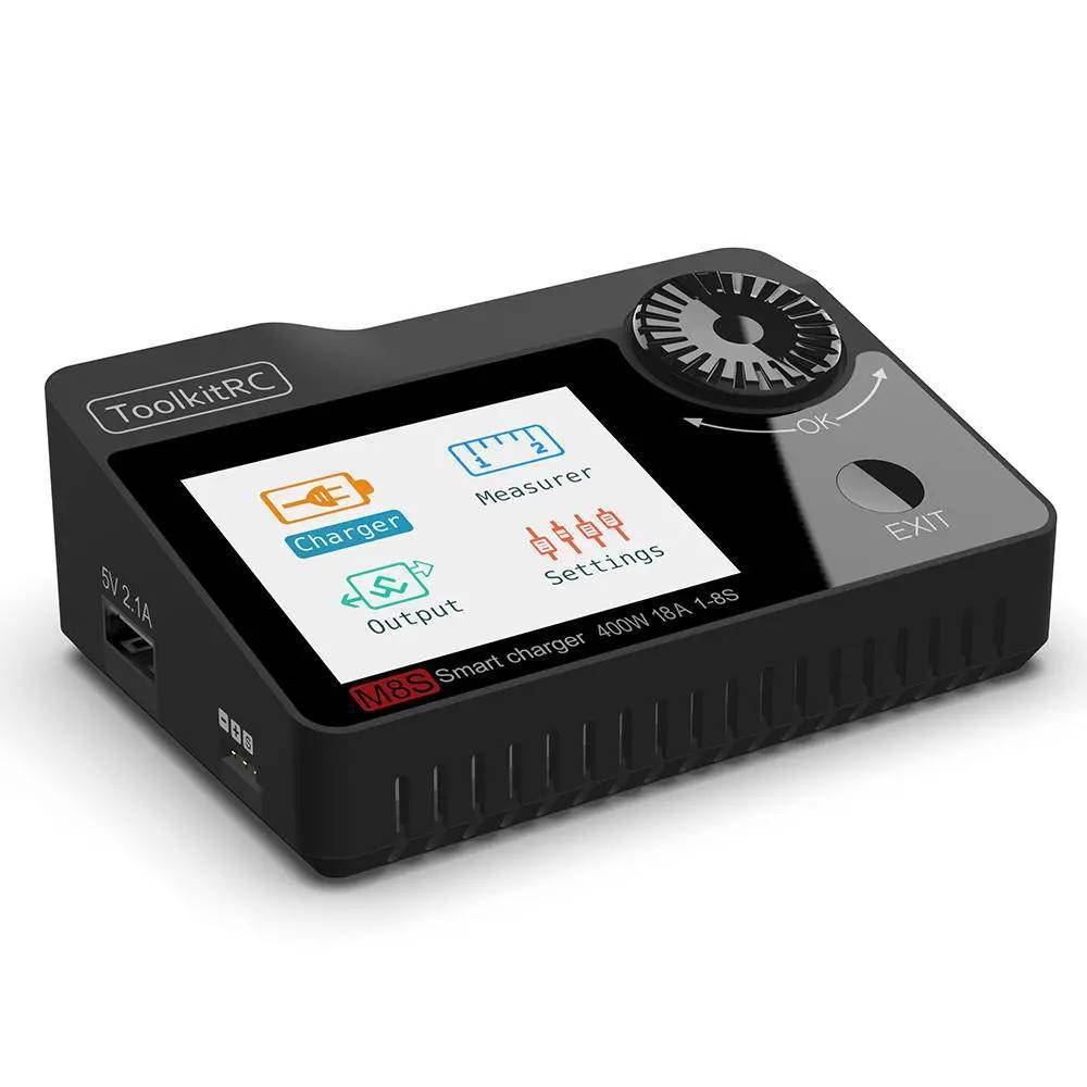 ToolkitRC M8S 400W 18A Battery Charger, Cell Checker, Servo Tester, Re